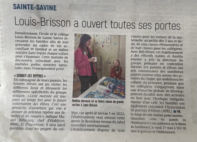 Louis-Brisson a ouvert toutes ses portes - Article l'Est Eclair - Didec